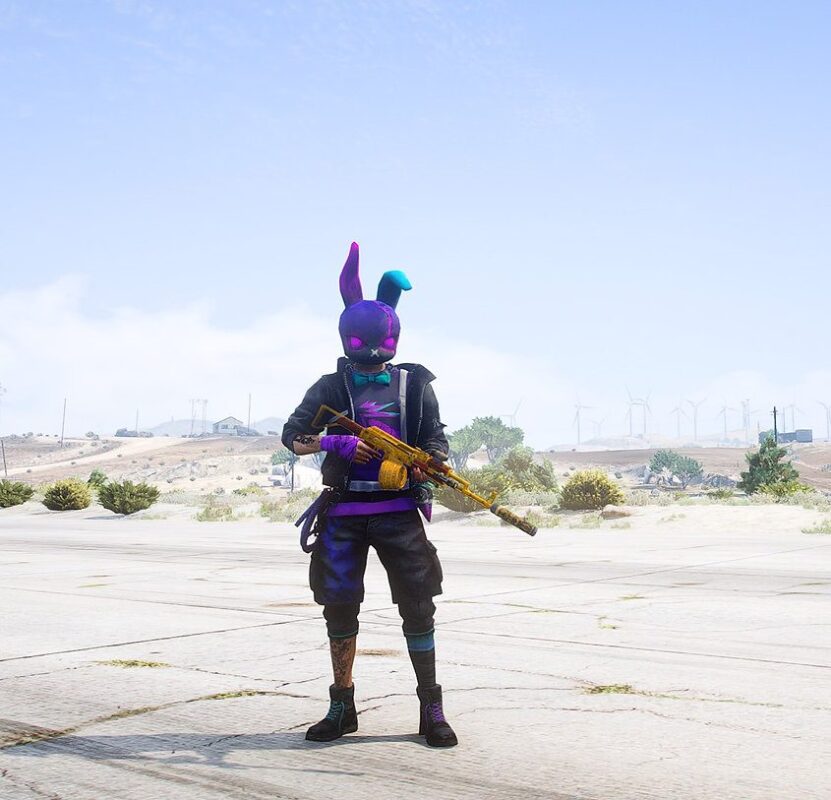 Download GTA 5 Mods Free Fire Purple Bunny Addon Ped | G5Mods
