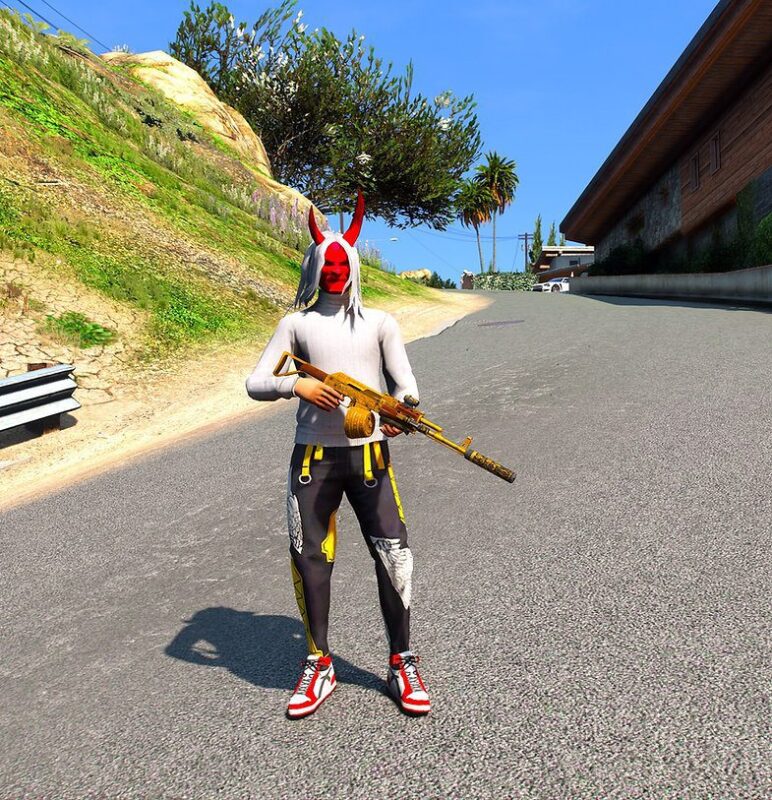 Download GTA 5 Mods Free Fire Samurai Addon Ped | G5Mods