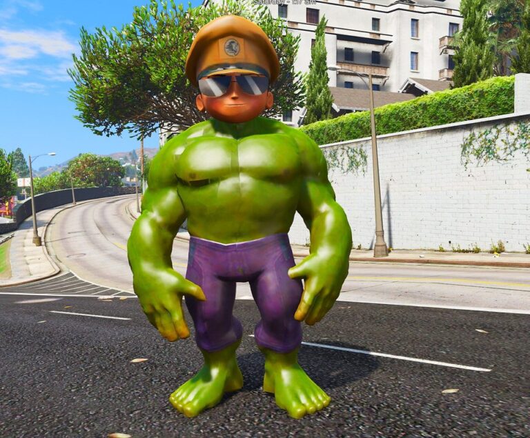 DownloadGTA 5 Mods Green Little Hulk Singham Addon Ped | G5Mods