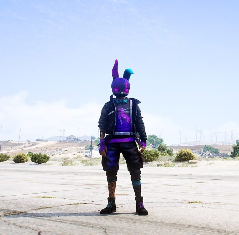 Download GTA 5 Mods Free Fire Purple Bunny Addon Ped | G5Mods