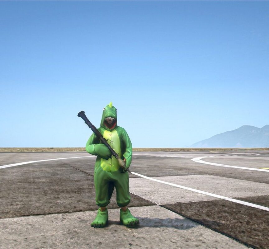 GTA 5 Mods Free Fire The Dino Gang Green Dino | G5Mods