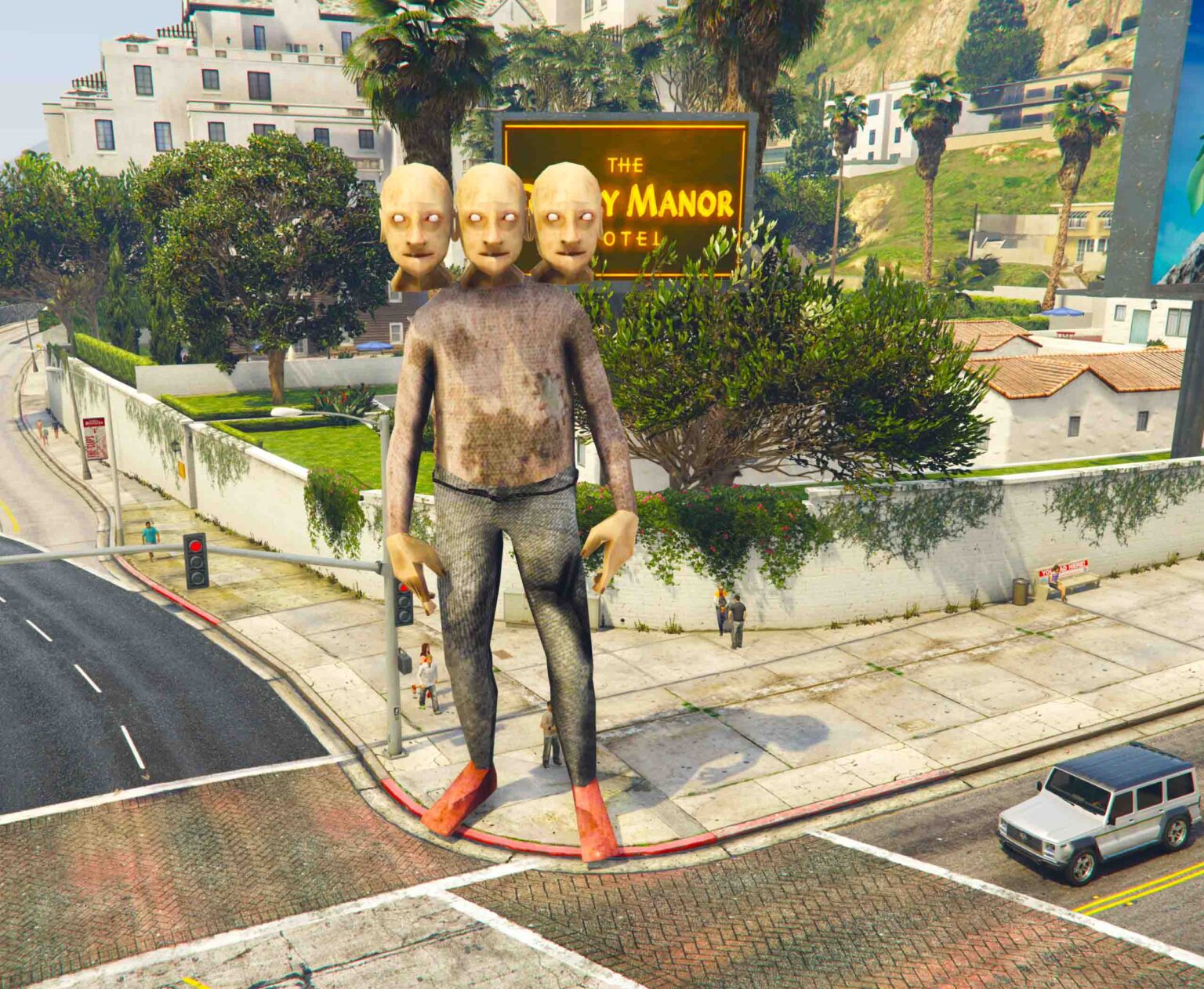 GTA 5 Mods 3 Head Grandpa Giant AddonPed | G5Mods