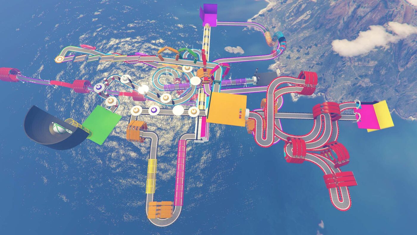 GTA 5 Mods Sun cartoon Crazy Stunts Ramp Map Addon prop | G5Mods